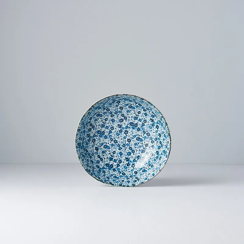 Made in Japan (MIJ) Blue Daisy Nepravidelná Miska 16,5 cm, 300 ml