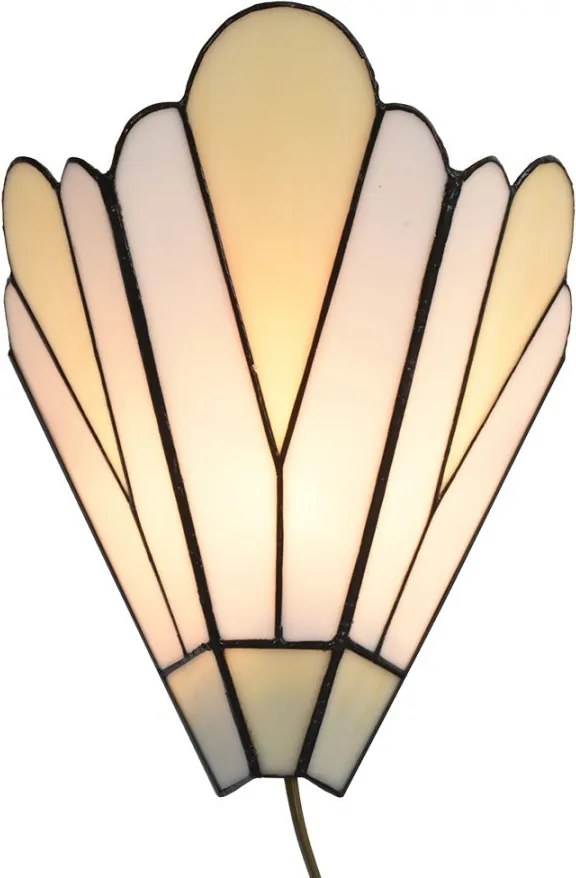 Béžová nástěnná lampa tiffany Patricia - 20*10*29 cm E14/ 1*40W