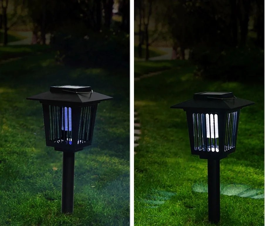 Bluegarden, LED solární lampa proti hmyzu 15x15x27 cm J-22, černá, OGR-02107