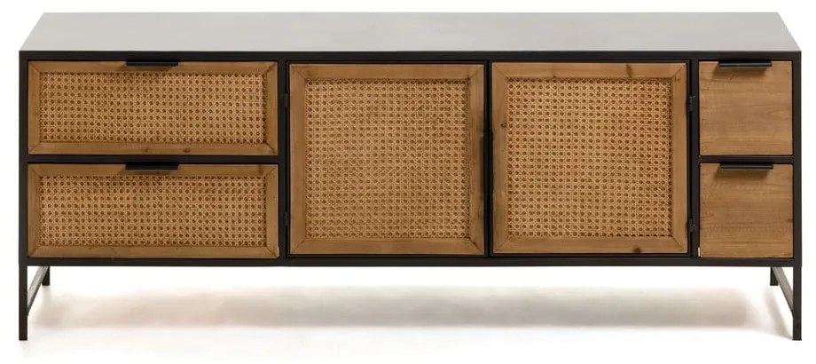 Černo-hnědý TV stolek La Forma Kyoko, 150 x 55 cm