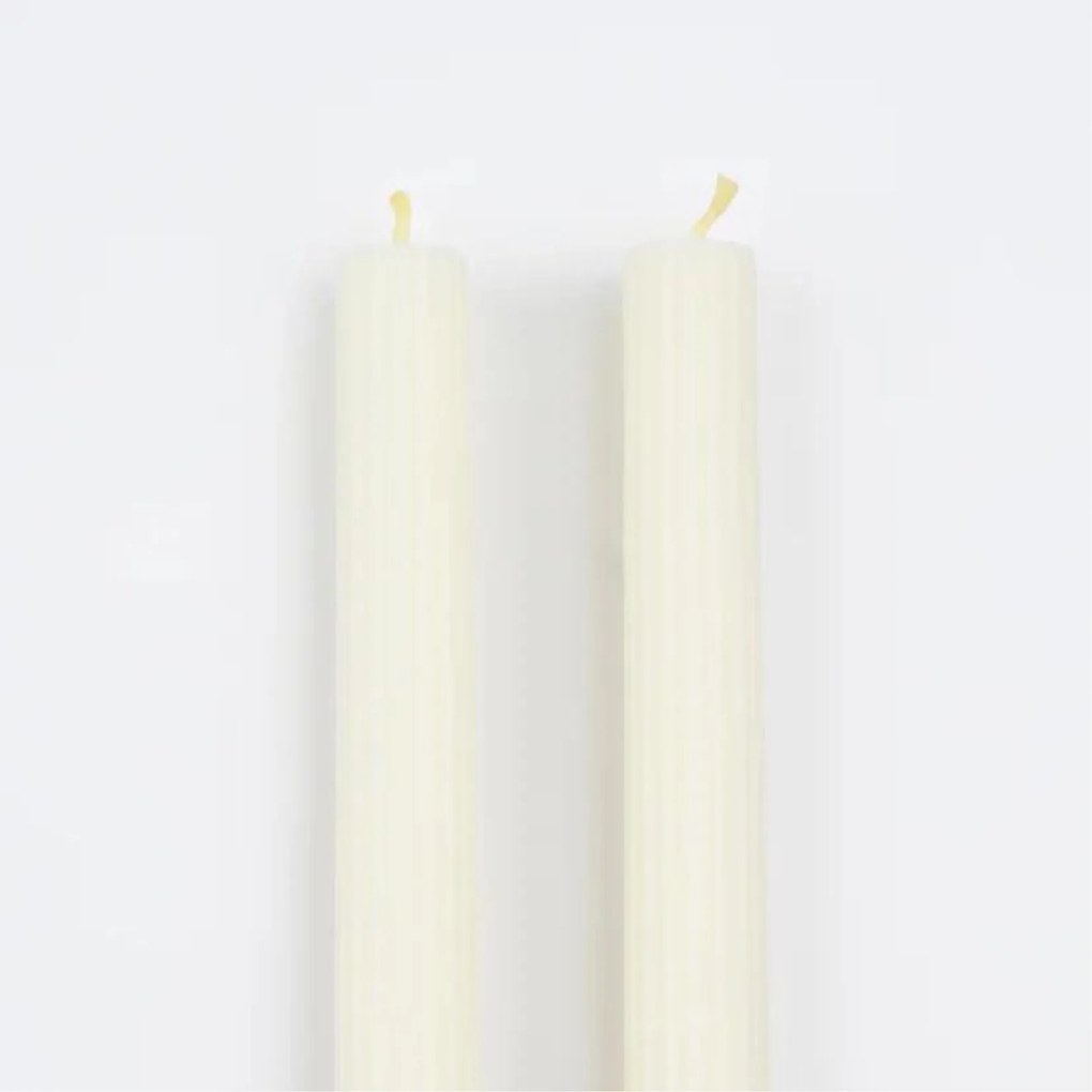 Meri Meri Vysoká svíčka Ivory 25 cm – set 2 ks, krémová barva, vosk