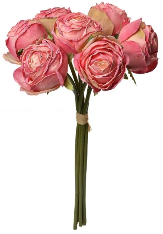Umělá kytice růžových pivoněk - 34 cm