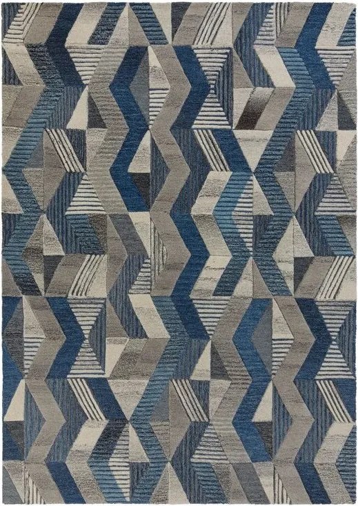 Flair Rugs, AKCE: 160x230 cm Kusový koberec Moda Asher Blue, modrá, chodba / předsíň