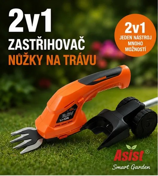 ASIST smart garden AE3N36T AKU nůžky s tyčí 3v1 3,6 V, 1,5 Ah