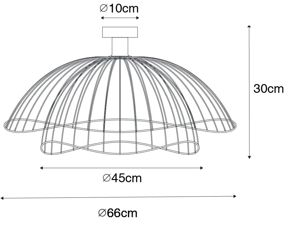 Designové stropní svítidlo bronzové 45 cm - Pua