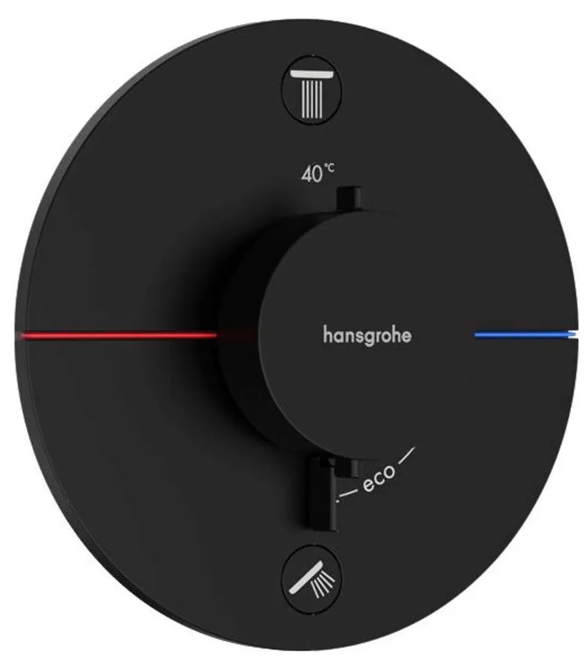 Hansgrohe ShowerSelect Comfort - Termostatická baterie pod omítku, pro 2 spotřebiče, matná černá 15554670