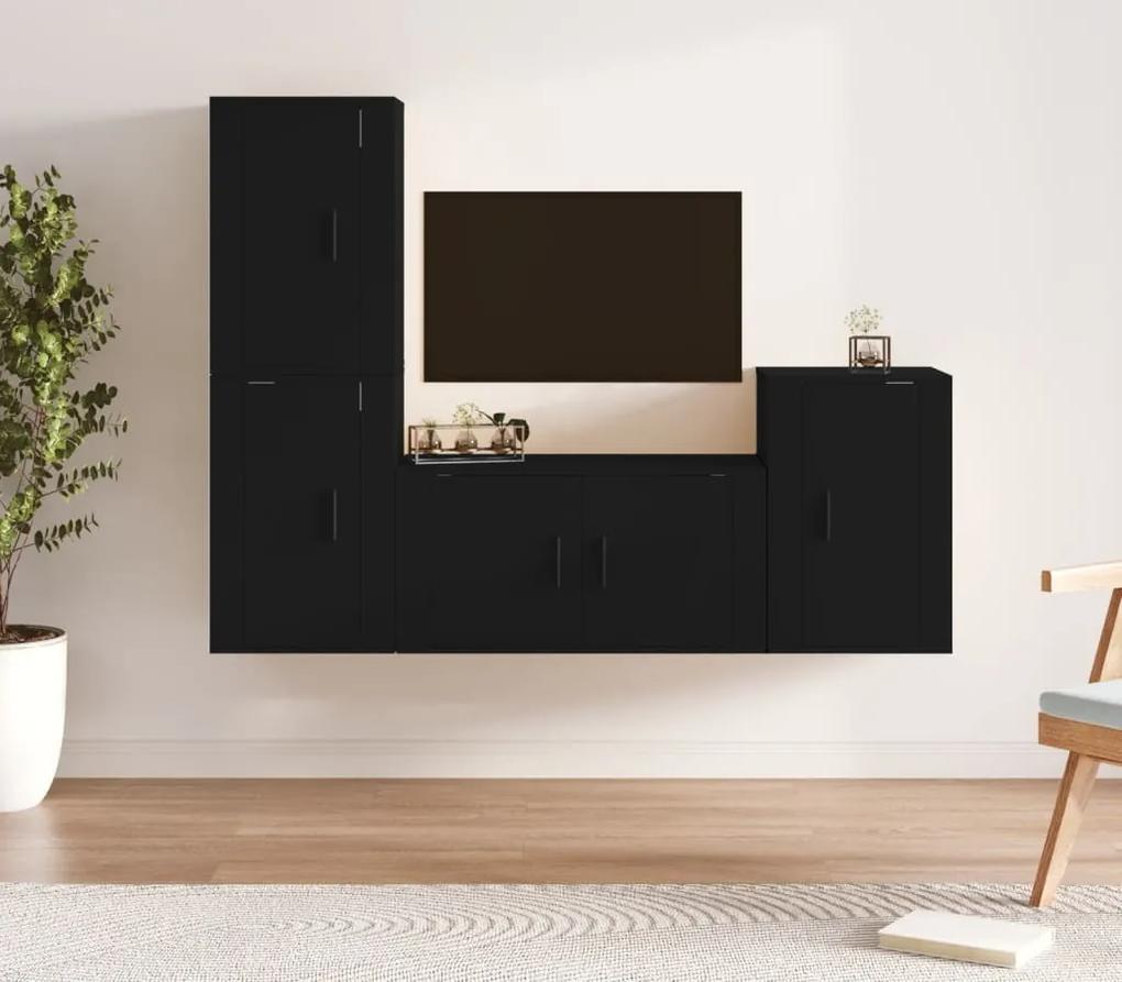 vidaXL 4dílný set TV skříněk kompozitní dřevo [3188608] Barva: hnědý dub