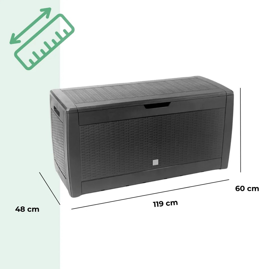 Odkládací box RATO, 310l, 119x48x60cm, antracitová Prosperplast
