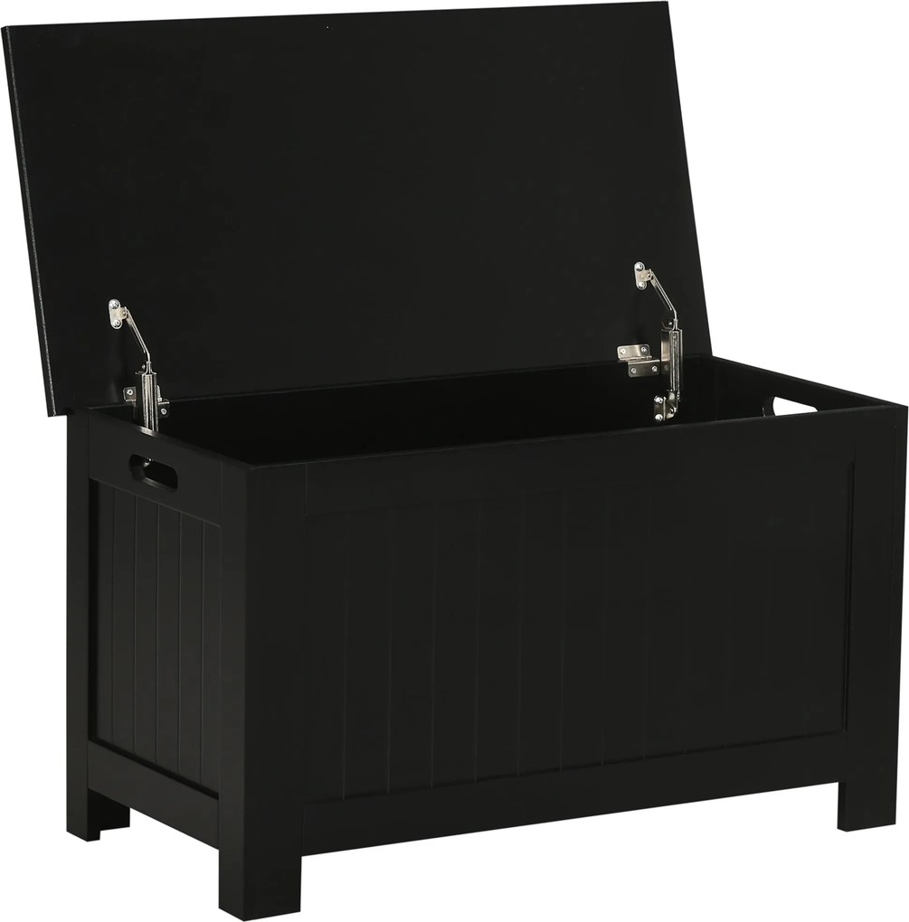 HOMCOM Úložný trunk do ložnice se zdravotním pántem pro předsíň a obývací pokoj 81x40x46 cm Černý | Aosom