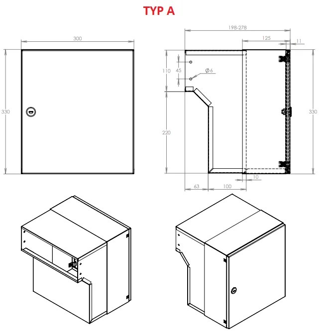 Nerezová poštovní schránka do sloupku 1g Odstín: Nerezová ocel - Broušeno