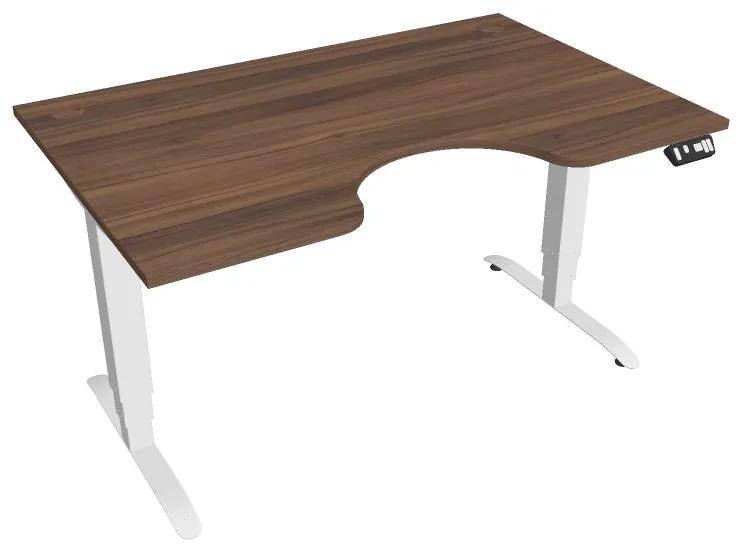 Hobis Motion Elektr. nastavitelný stůl 140x90 s pamětí - HOBIS ERGO MOTION MSE 3M 1400 Dekor stolové desky: ořech, Barva kovové podnože: bílá