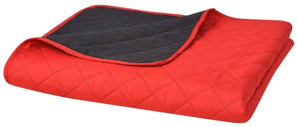 131554 vidaXL 131554  Double-sided Quilted Bedspread Red and Black 230x260 cm