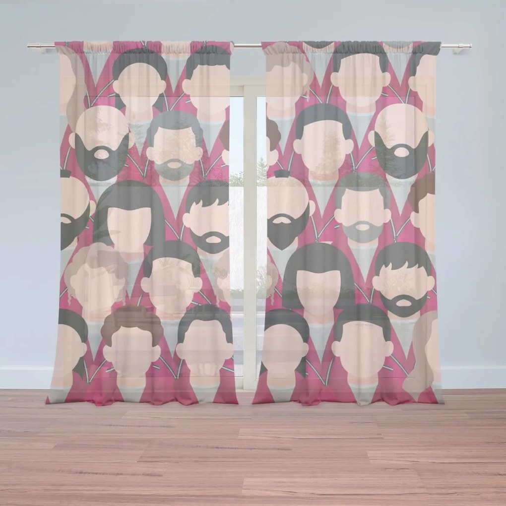 Sablio Záclony Money heist Anonymní tváře: 2ks 150x250cm