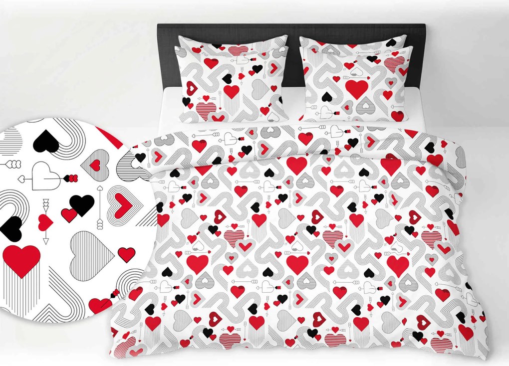 Povlečení flanelové Love dream 200x140cm+90x70cm TiaHome