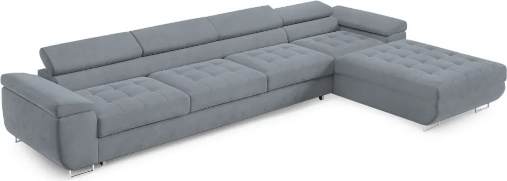Rohová rozkládací sedací souprava do L CORTELE, 331 cm, s úložným prostorem Roh pohovky: Levý roh, Barva látky Kronos: Černá (Kronos 07)