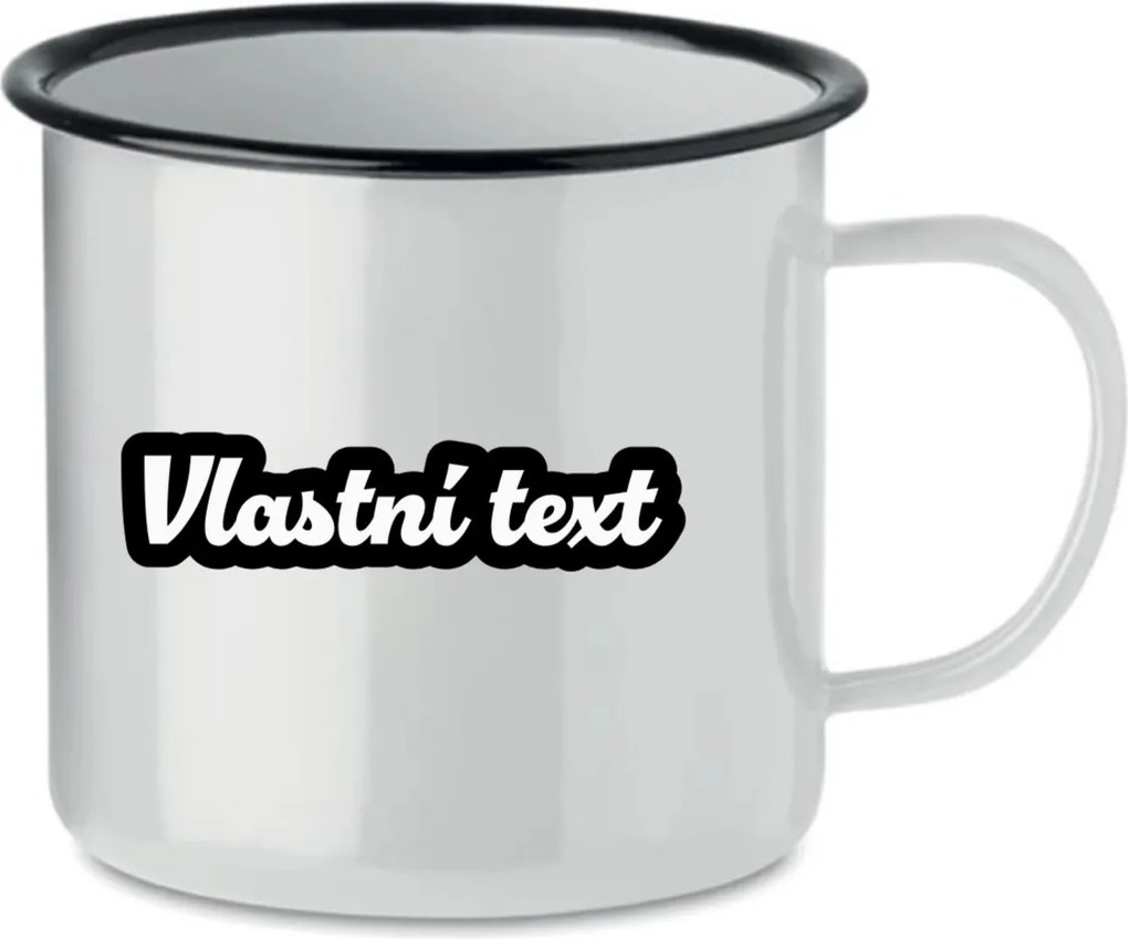 Personalizovaný retro plecháček s vlastním textem s obrysem
