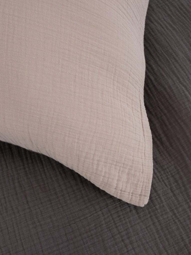 MK Lůžkoviny Mušelínový povlak na polštář 40 x 60 cm - Alexia Duo cappuccino/tmavě šedá