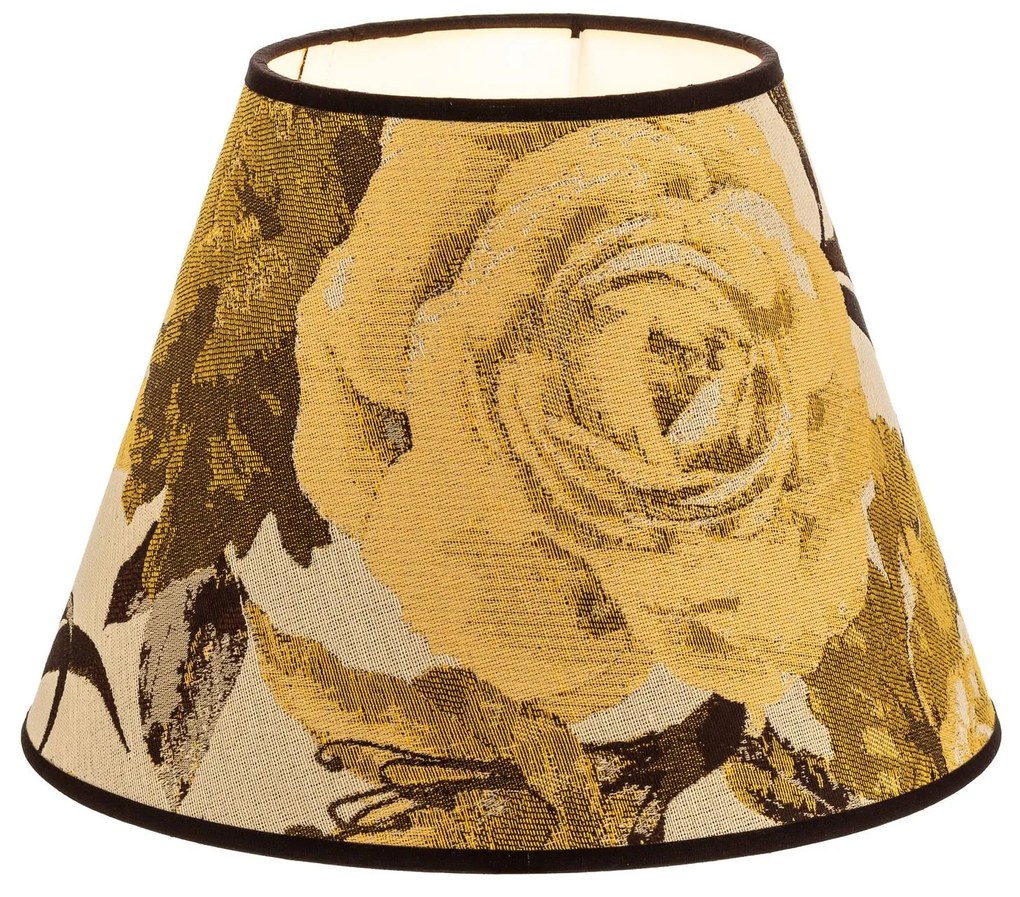 Stínidlo na lampu Sofia výška 21 cm, květiny žlutá