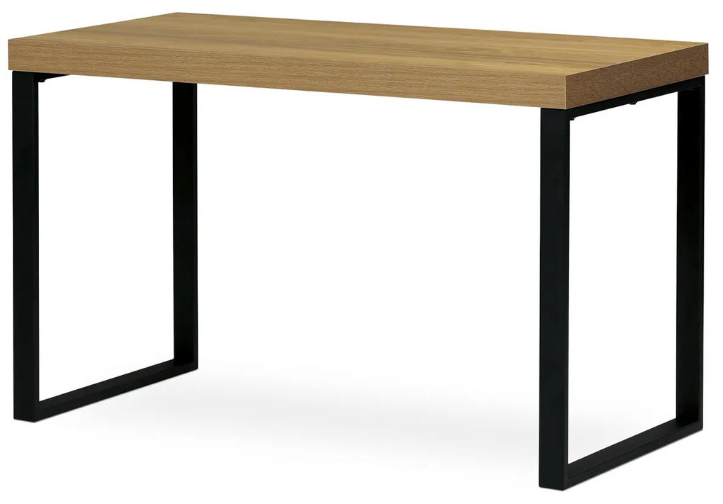 Počítačový stůl, 120x60 cm, MDF deska, Melamine dekor, kov, černý lak