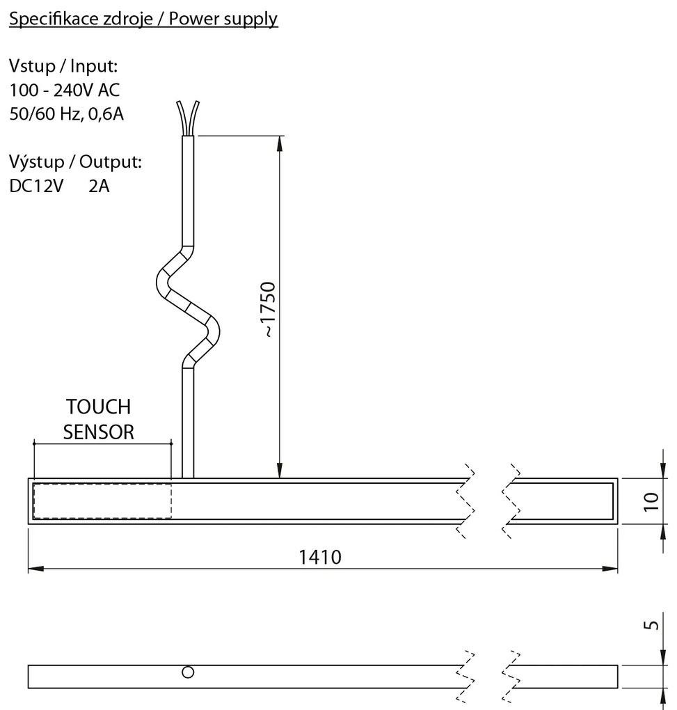 Sapho Sapho, LOREA LED pásek 141cm, 1,4W, teplá bílá