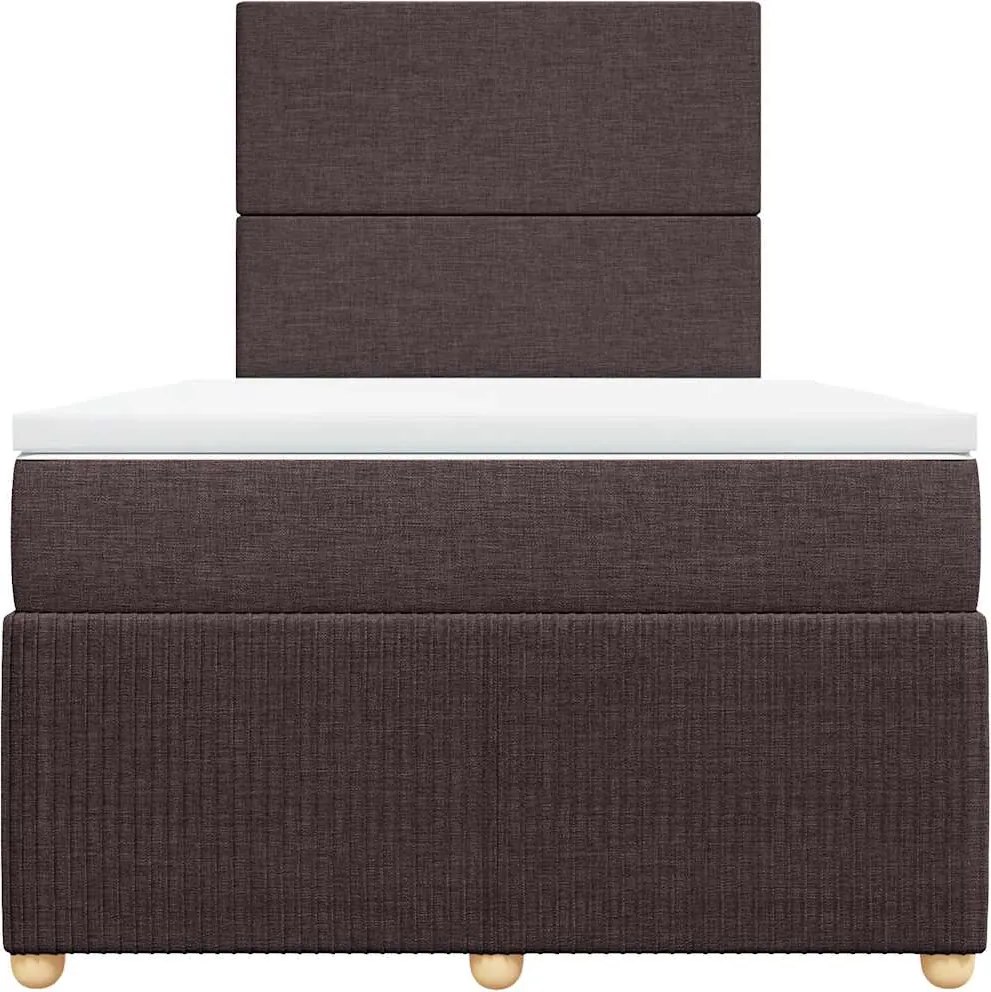 Box spring postel s matrací tmavě hnědá 120x200 cm textil 3294319