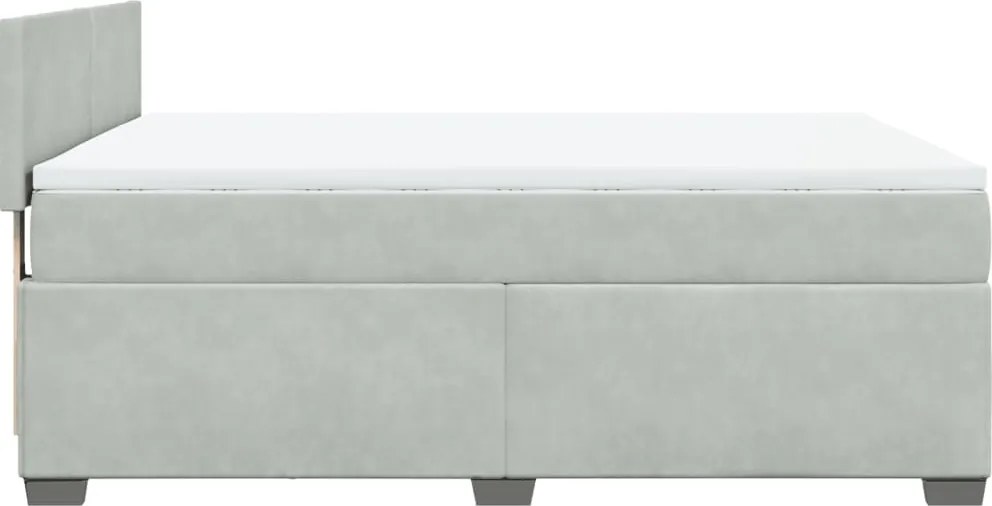 Box spring postel s matrací světle šedá 160x200 cm samet 3288648