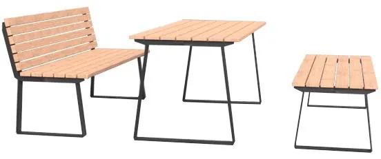 Piknikový set Coni II, stůl + lavička s opěradlem + lavička bez opěradla