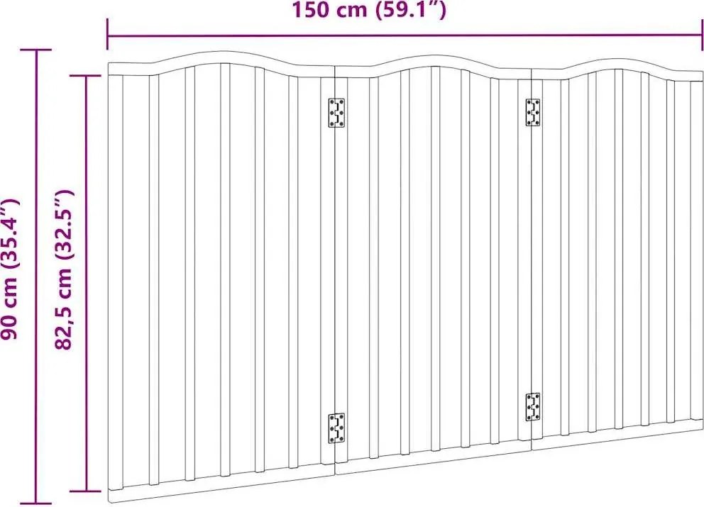 vidaXL Zábrana pro psy skládací 3 panely 150 cm topolové dřevo [352230] Barva: Bílá
