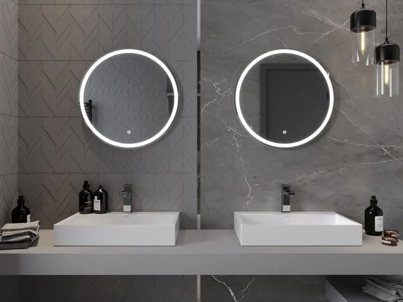 Mexen Gobi koupelnové zrcadlo podsvícené, kulaté 60 cm, LED 6000K, proti mlze - 9801-060-060-611-00