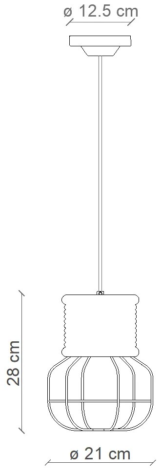 Ferroluce Závěsné retro svítidlo INDUSTRIAL, Ø 21 cm, 1xE27