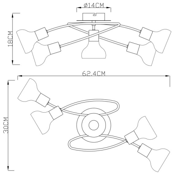 GLOBO 54921-5 - Přisazený lustr LOTHAR 5xE14/40W/230V