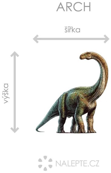 Brachiosaurus textilní přelepitelná samolepka na zeď arch 40 x 45 cm