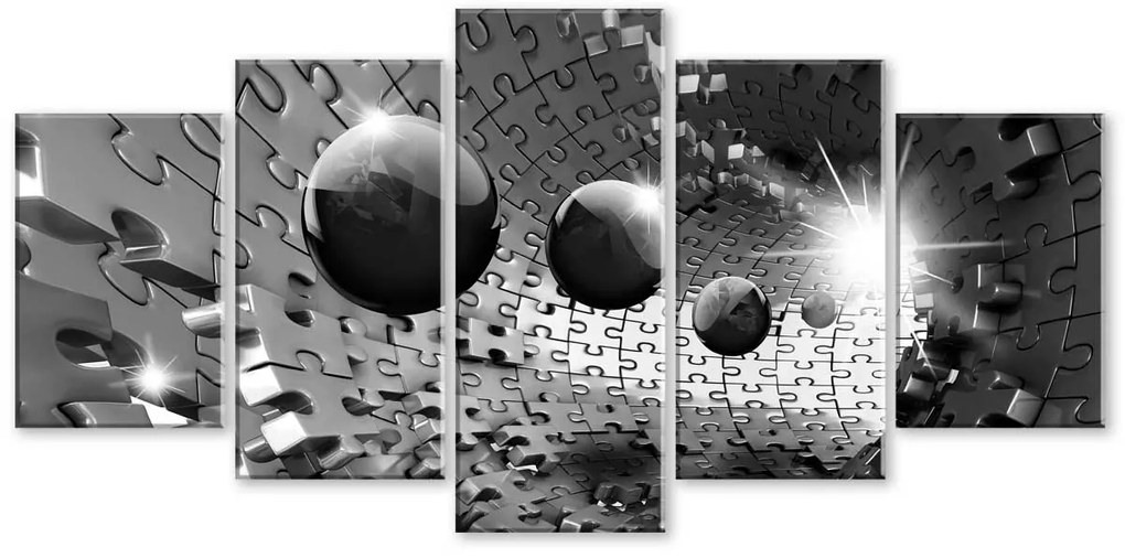 3D obraz puzzle Grey Velikost (šířka x výška): 150x75 cm