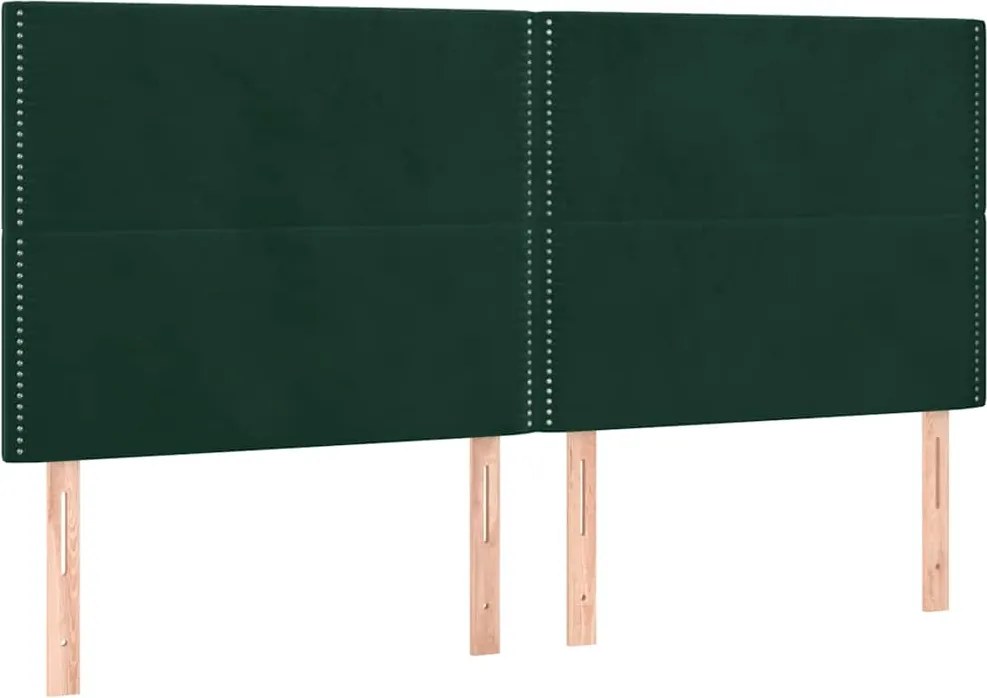 Box spring postel s matrací tmavě zelená 200x200 cm samet 3132642