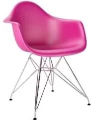 Designová židle DAR, růžová (Chrom)