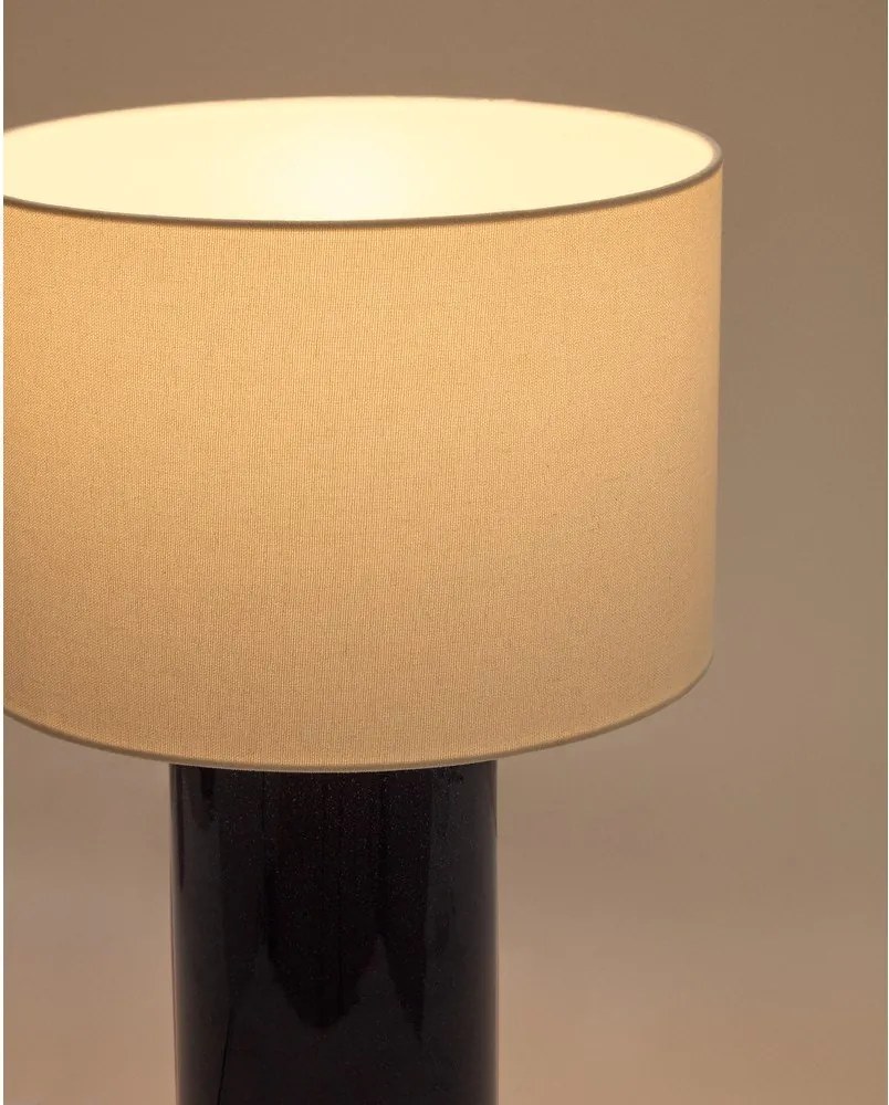 Modrá stolní lampa s textilním stínidlem (výška 53,5 cm) Toneric – Kave Home