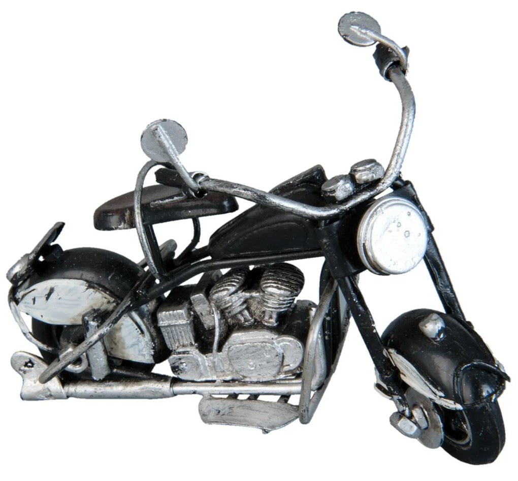Kovový retro model černé motorky - 11*6*7 cm
