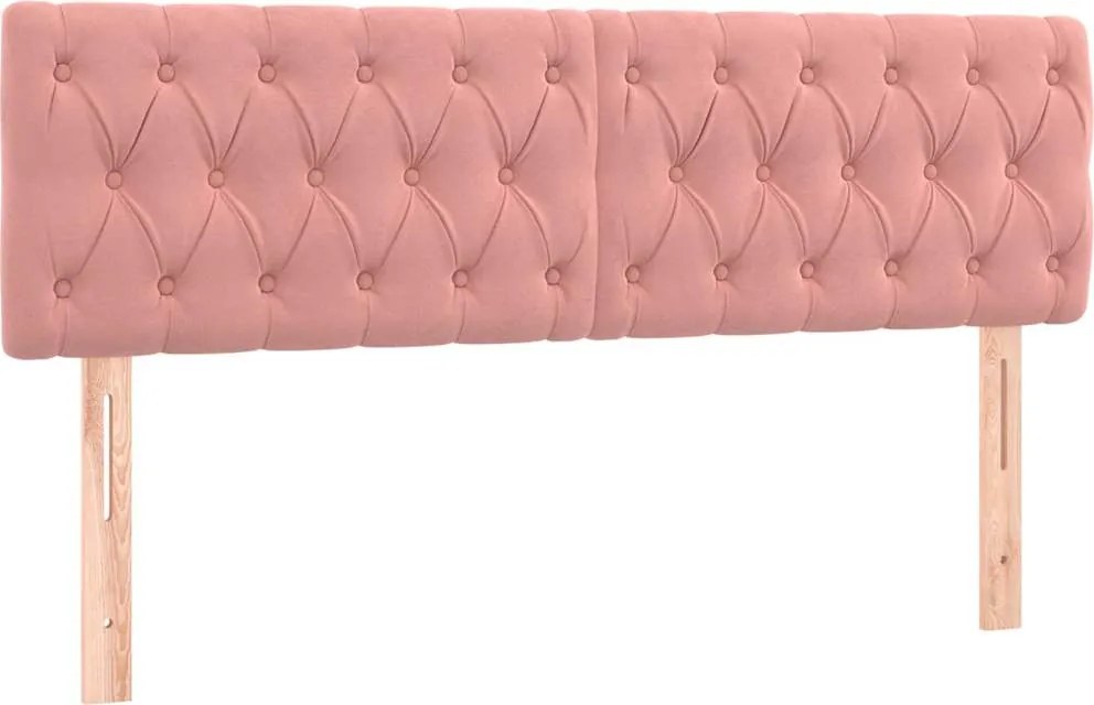 Box spring postel s matrací růžová 140x190 cm samet 3131140