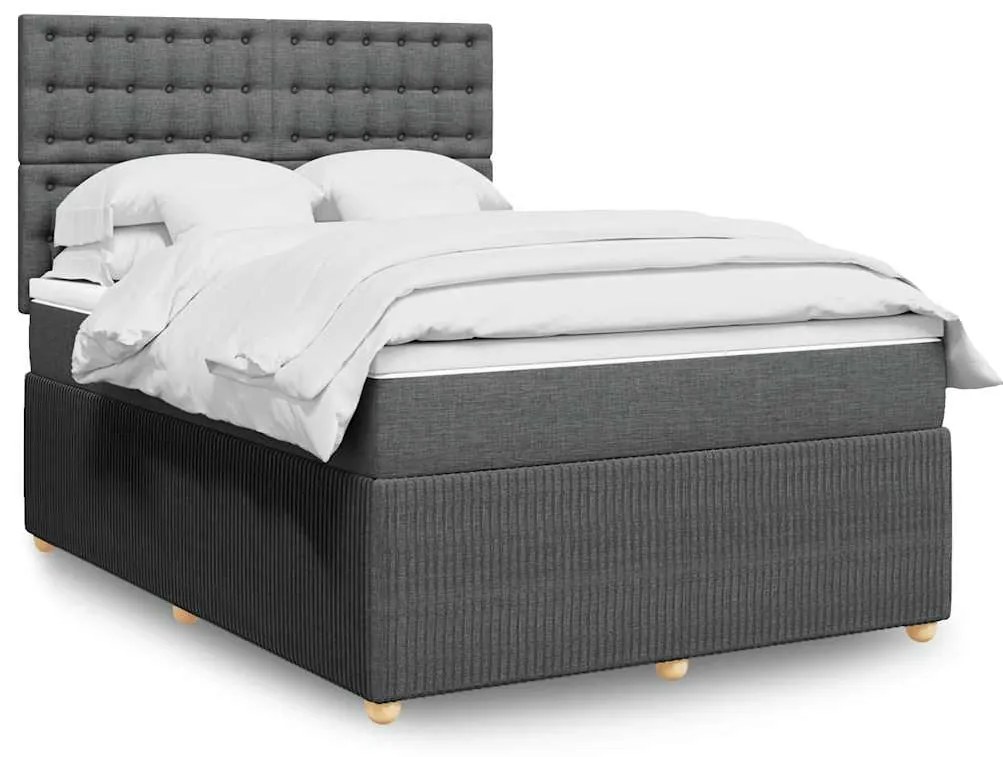Box spring postel s matrací tmavě šedá 160x200 cm textil 3292122