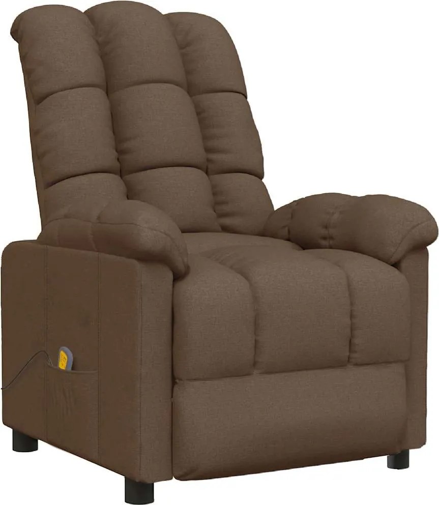 Masážní křeslo hnědé textil 289810