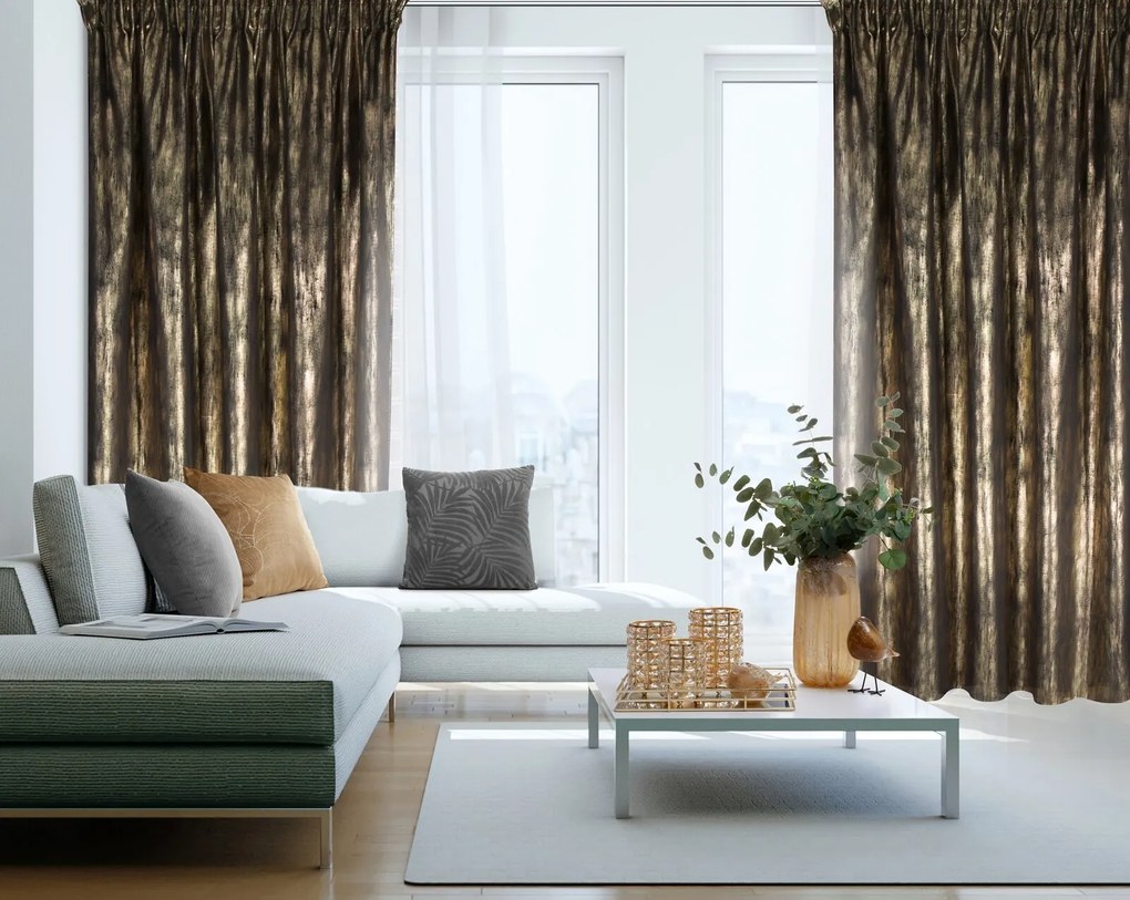 ZATEMŇOVACÍ ZÁVĚS NA PÁSCE EMILA 140X270 CM VZOROVANÁ