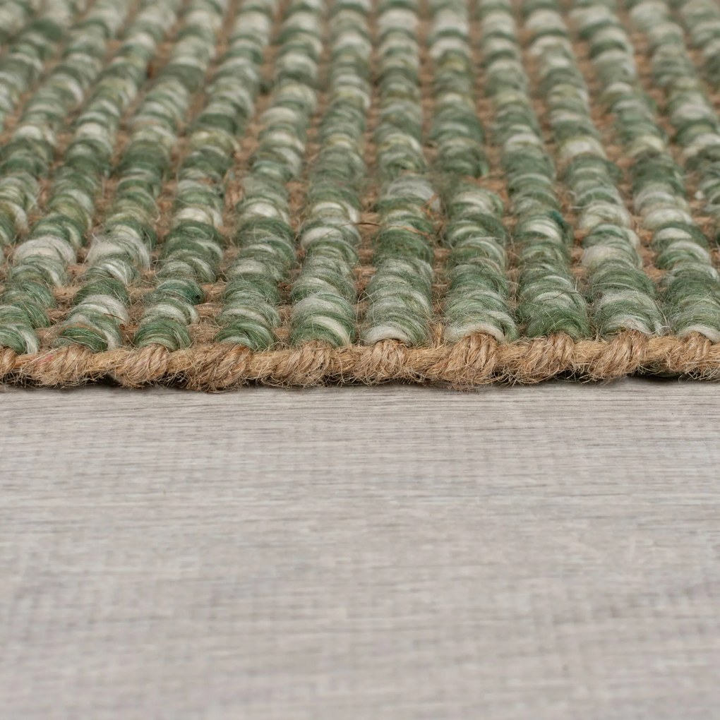 Flair Rugs, Kusový koberec Mottle Jute Ombre Green, 80x150, zelená, chodba / předsíň