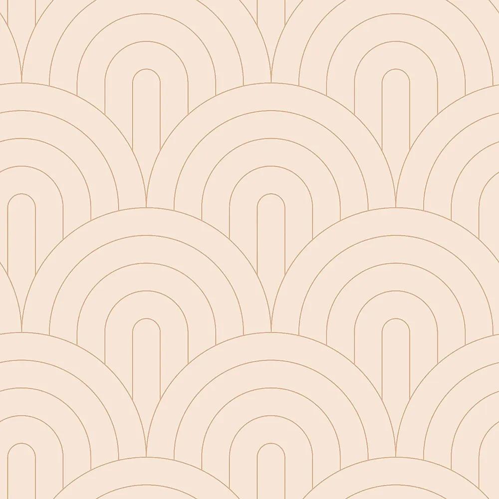 Esta Home Béžová vliesová tapeta, geometrický obloukový vzor 139216 rozměry 0,53 x 10,05 m
