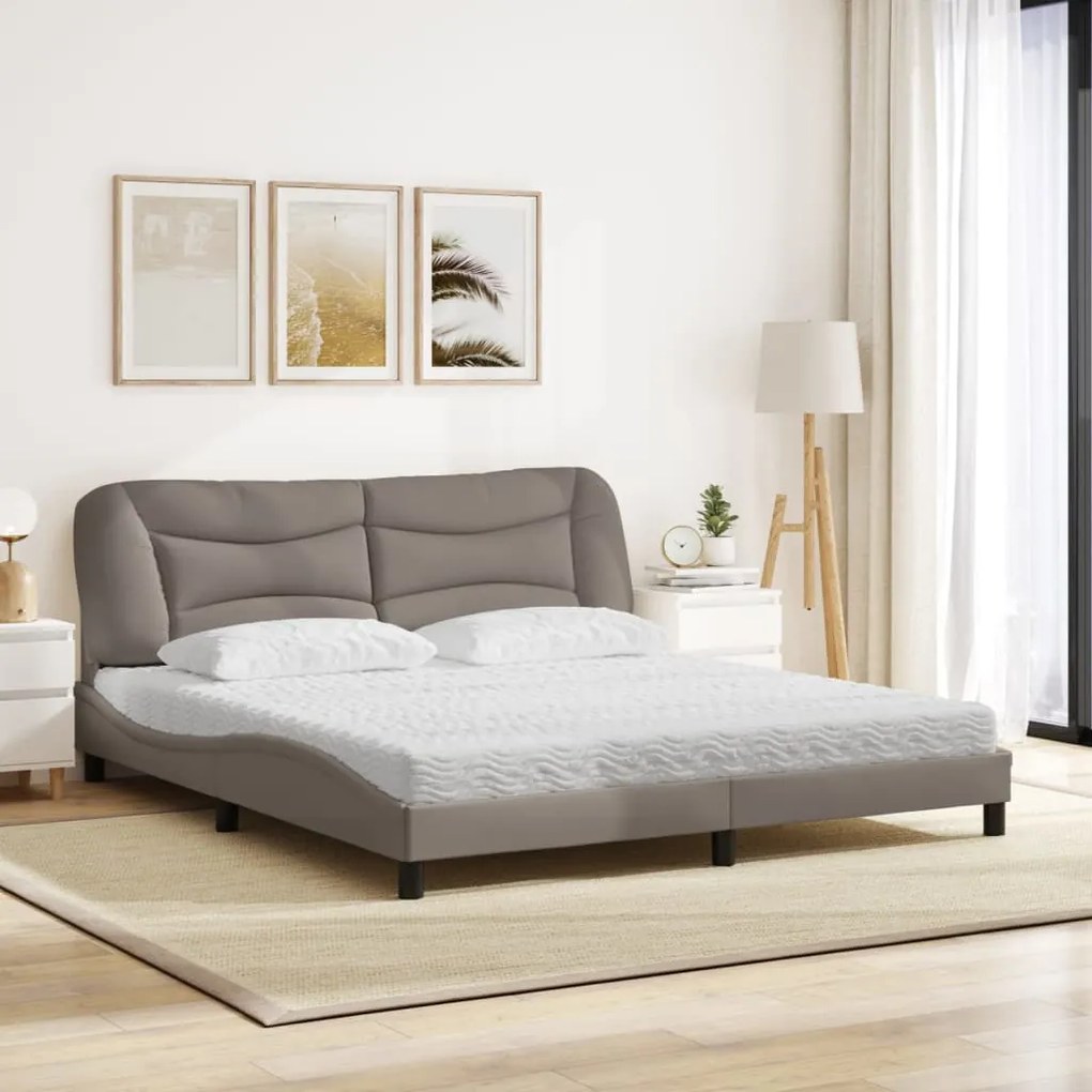 Postel s matrací Hvar taupe 180 x 200 cm textil 3208552