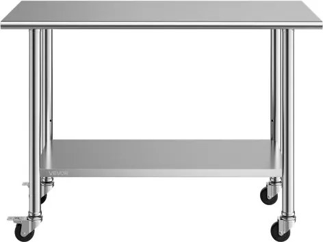 Pracovní stůl z nerezové oceli, 61x122 cm VEVOR – 1220 × 610 × 864 mm