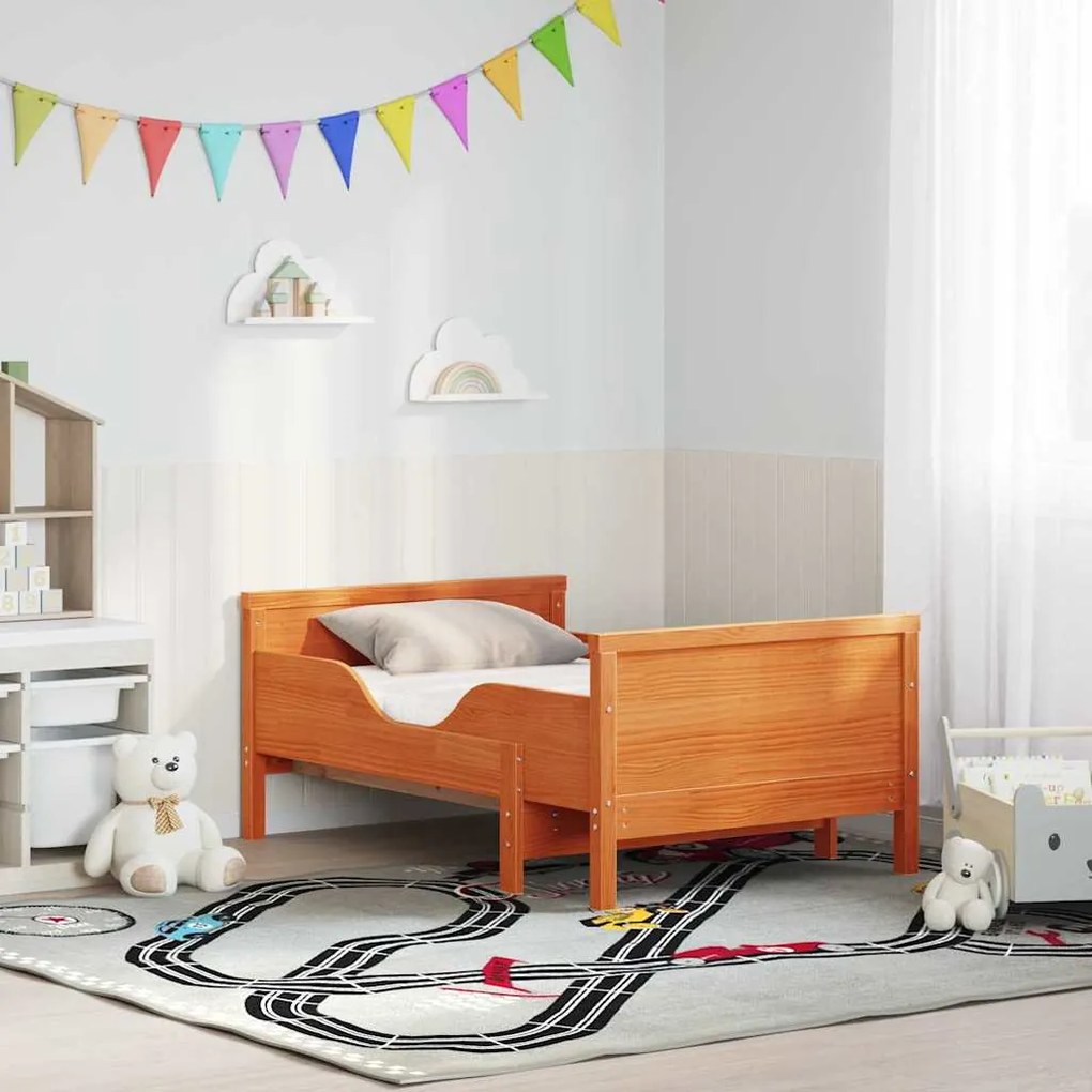 Rám postele s roztažitelnou matrací s čelo Hnědá 80 x 200 cm 3385954