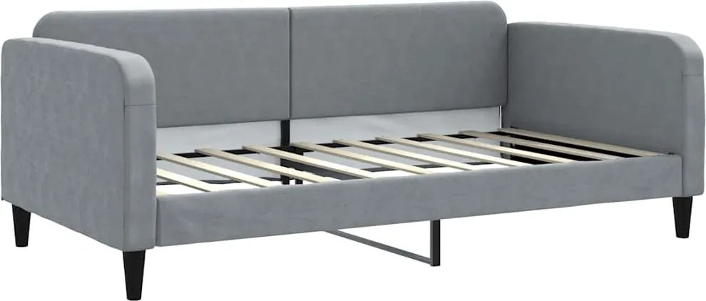 Válenda s přistýlkou a zásuvkami světle šedá 100x190 cm textil 3196895