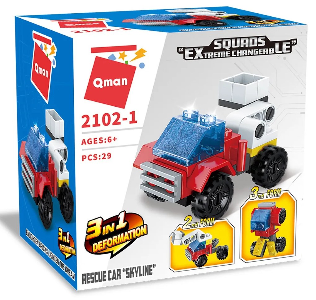 Qman Squros Extreme Changeable 2102-1 Záchranný vůz Skyline 3v1
