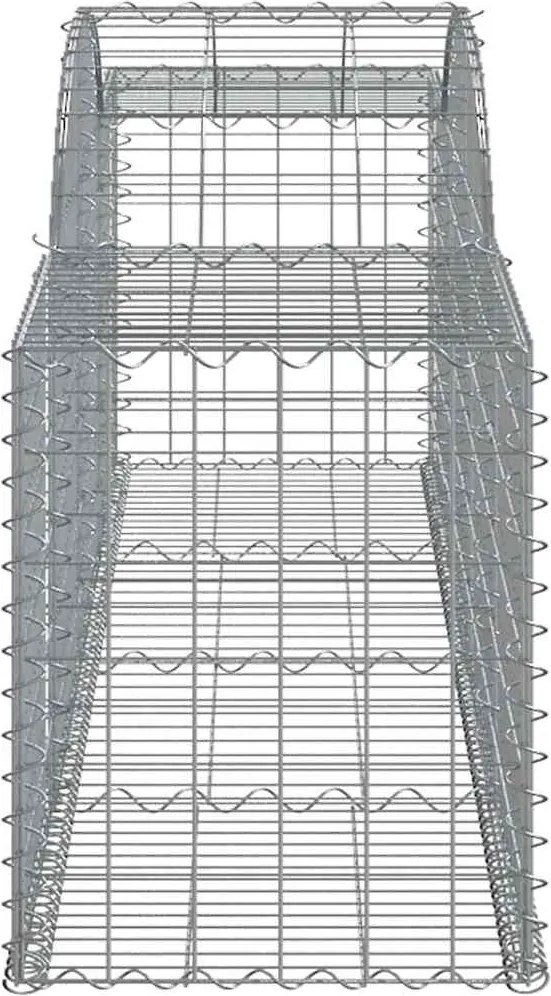 Klenuté gabionové koše 11 ks 300x50x60/80 cm pozinkované železo 3146674