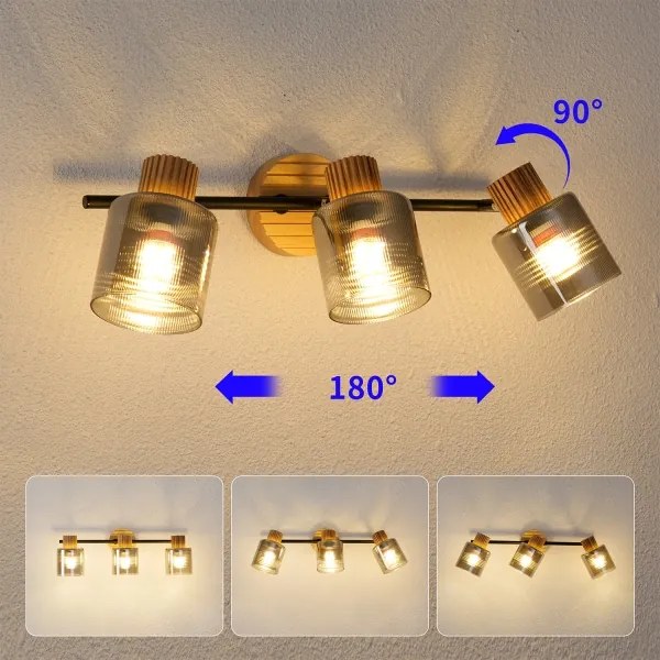 Brilagi - Bodové svítidlo HYGGE 3xE14/15W/230V kaučukovník/kouřová